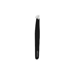 Professional Stainless Steel Tweezer Set for Eyebrows - Precision Tweezers for Ingrown Hair, Blackhead & Splinter | 4 Pcs, Black, 3.5 x 4.5 x 0.50 (KZR-01)