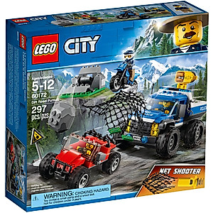 City Mountain Dirt Road Pursuit Police Building Set, Police 4x4 Toy Car & Buggy, Police Toys for Kids