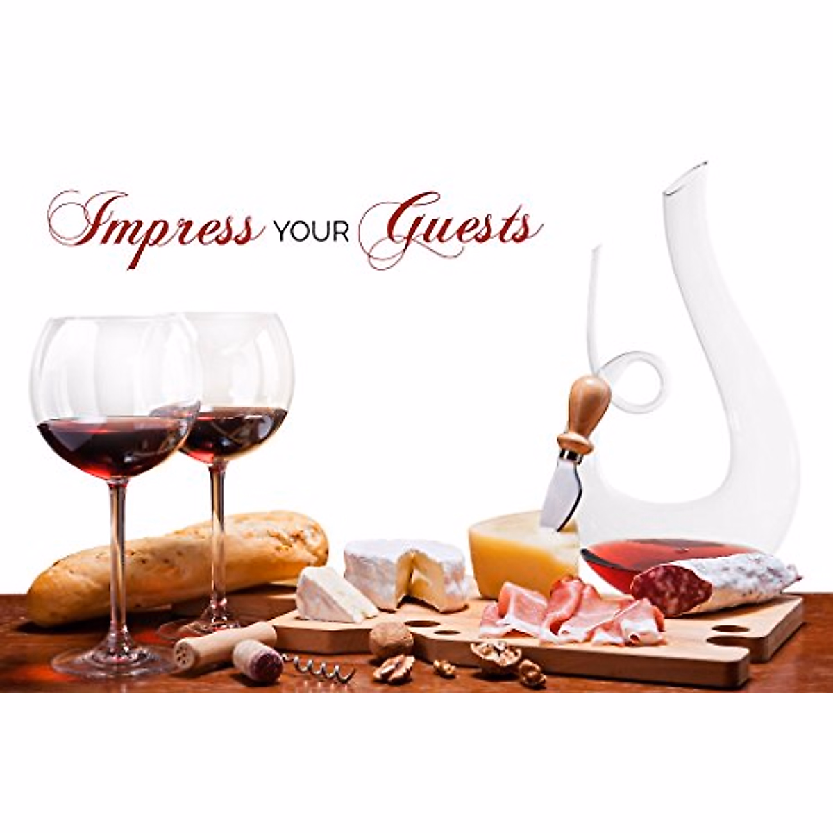 Godinger Wine Decanter, Crystal Wine Decanter Carafe, Wine Aerator, Wine Gifts