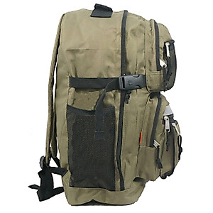 K-Cliffs Large Bookbag Student School Book Bags Big Emergency Backpack Reflective Stripe, Olive