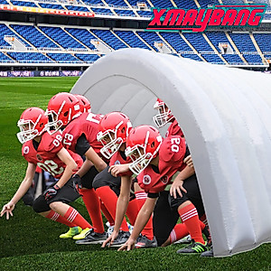 xmaybang Inflatable Tunnel Sports Tunnel Entrance with Blower Football Tunnel Tent Entryway for Business Advertise Party Exhibition Promotion Street,Shop,Supermarket,School(White, 24 x 10 x 8FT)
