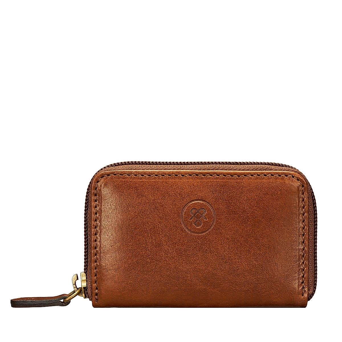 Maxwell Scott - Luxury Luxury Leather Key Holder Case with Zip - Made from Premium Full Grain Hides - The Vinci Chestnut Tan