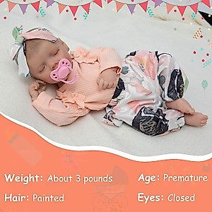 FANCCI Reborn Baby Dolls Sleeping, 18 Inch Realistic Baby Doll Full Vinyl Lifelike Baby Dolls, Real Life Baby Dolls Birthday Toys for Kids Age 3+