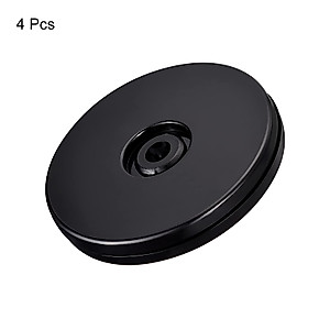 MECCANIXITY 3inch Rotating Swivel Stand with Steel Ball Bearings Lazy Susan Base Turntable for Kitchen Corner Cabinets, Black Pack of 4