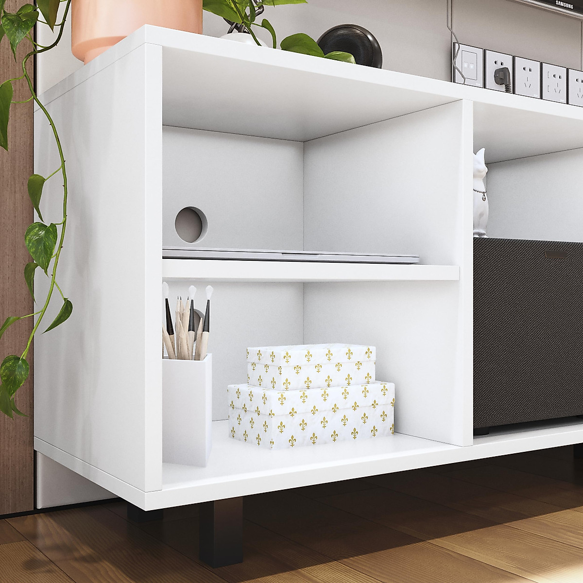 TV Stands for Living Room - 70” Black TV & Media Furniture - Media Entertainment Center - Media Cabinet Entertainment Center with Storage - TV Stand for 80 Inch TV with Doors & Shelves