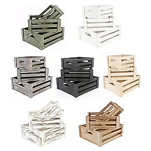 ITALIA Large, Size (L) 14.4 x 12.8 x 6.4 H (M) 12.4 x 10.8 x 5.6 H (S) 10.4 x 8.8 x 4.8 H 3 PC Nested, Solid Black,wood crates Multipurpose Wood Crafted