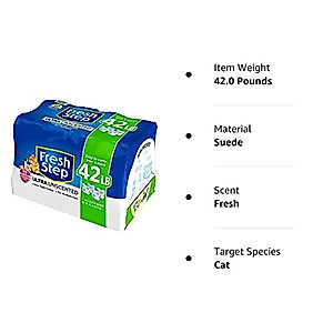 Fresh Step Ultra Unscented Litter, Clumping Cat Litter, 20 Pounds (42 Pounds)