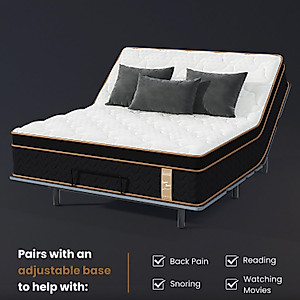 Full Mattress, 12 Inch Hybrid Mattress with Gel Memory Foam, Fiberglass-Free Deluxe Mattress in a Box, Individual Pocket Spring-Motion Isolation-Medium Edge Support, 100 Nights Trial, CertiPUR-US