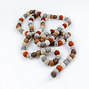 Peachy Party Easter Pom Pom Garland - Colorful Felt Ball Garland - 9 Ft Wool Felt Garland Decorations - Easter Felt Wool Garland, Wool Garland Christmas for Tree - Felt Ball Playroom Garland (Rustic)