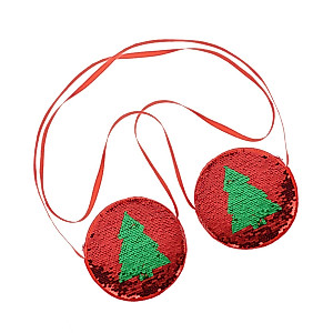 ABOOFAN 4 Pcs Shoulder Bag for Girls Xmas Messenger Bag Christmas Party Bag Fillers Kids Change Purse Christmas Coin Bag Christmas Coin Pouch Kids Messenger Bag Christmas Tree Child Wallet