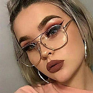 Dollger Classic Glasses Clear Lens Non Prescription Metal Frame Eyewear Men Women Gold