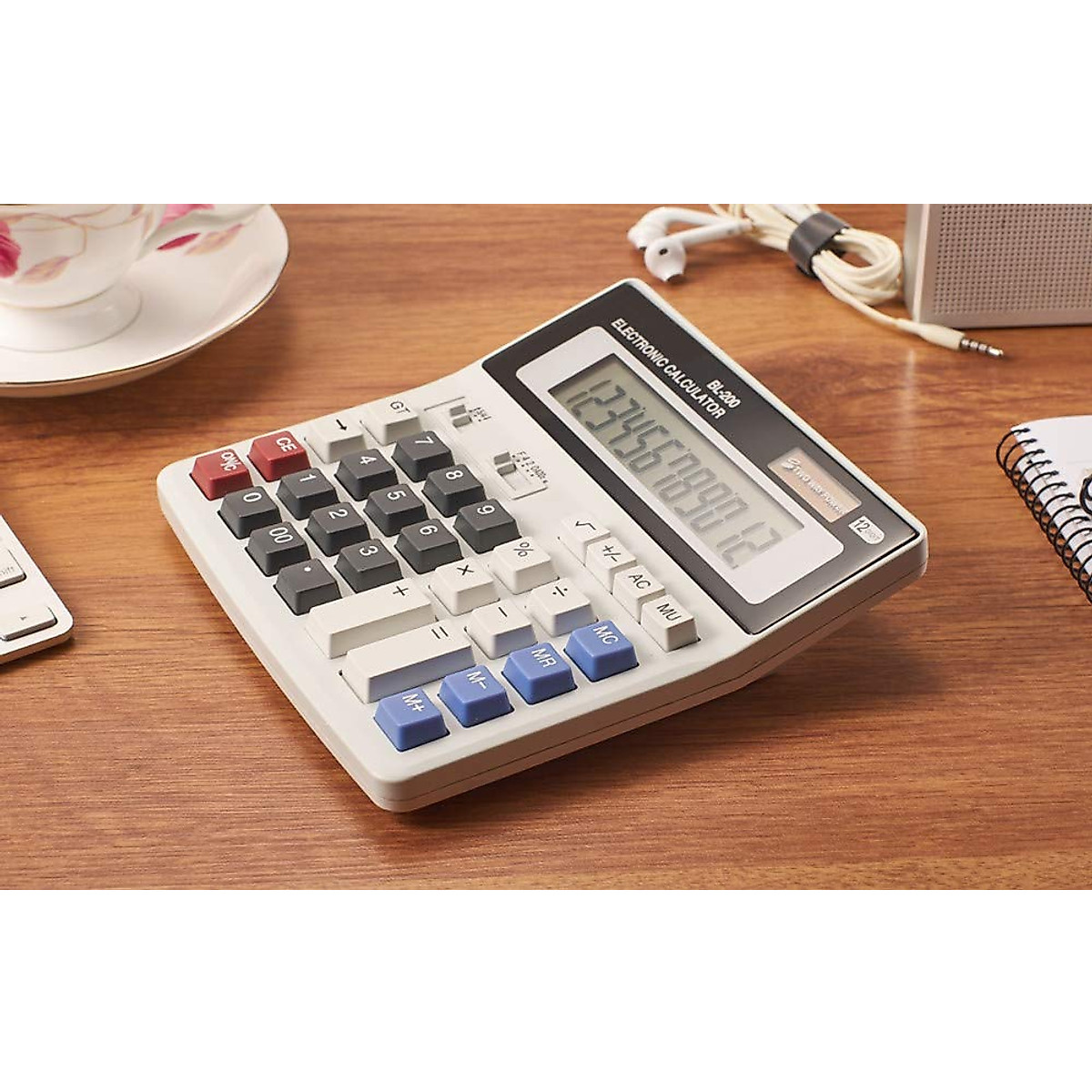 12-Digit Battery Dual Powered Handheld Electronic Business Mini Solar Basic Desktop Financial Scientific Office Calculator, Simple Desk Calculators with Large LCD Display
