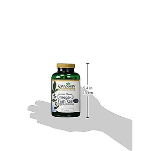 Swanson Omega 3 Fish Oil Supplement Heart Brain and Joint Support GMO-Free EFAs 180 mg EPA Plus 120 mg DHA 150 Softgel Capsules Lemon Flavor