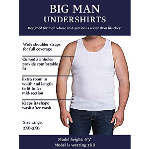 Fruit of the Loom Men's Tall Tag-Free Undershirts, Big Man-Tank-3 Pack, 3X-Large