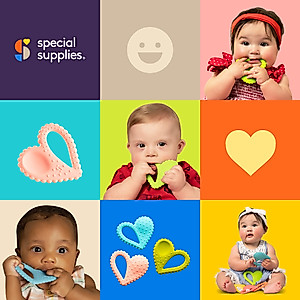 Special Supplies Teether Heart Spoon Oral Motor Therapy Tools, Textured Stimulation and Sensory Input Treatment for Babies and Toddlers, BPA Free Silicone, Dual Use Spoon Plus Teether