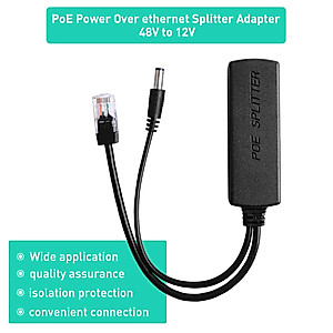 GeeekPi Gigabit PoE Splitter, 48V to 12V Ethernet Adapter,IEEE 802.3af Compliant 10/100/1000Mbps PoE Splitter for IP Camera,Wireless Access Point and VoIP Phone