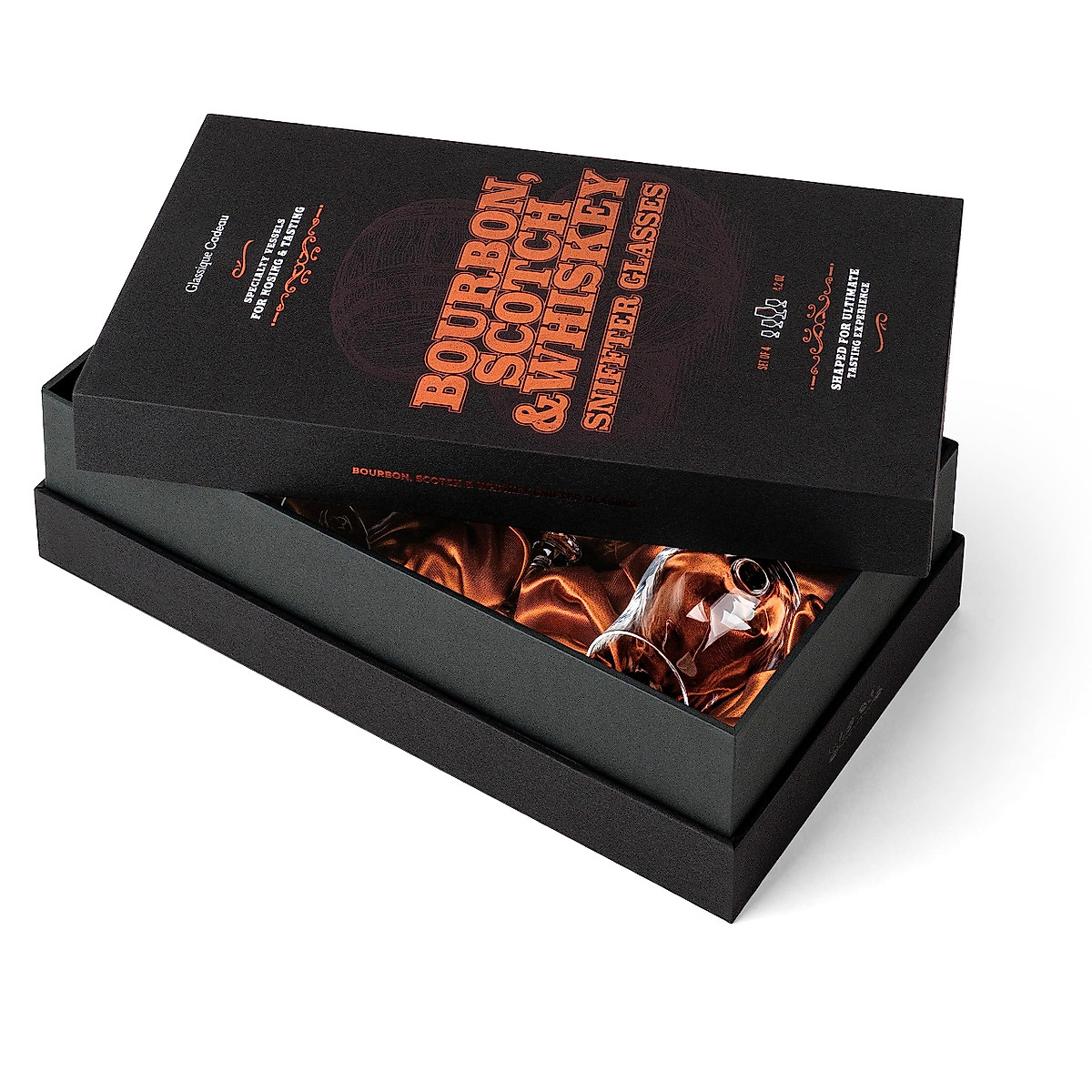 Whiskey, Scotch, Bourbon Tasting Glasses | Set of 4 Crystal Snifters | Professional 4 oz Tulip Shaped Nosing Copitas with Short Stem | Small Stemmed Gift Sniffers for Sipping Neat Liquor