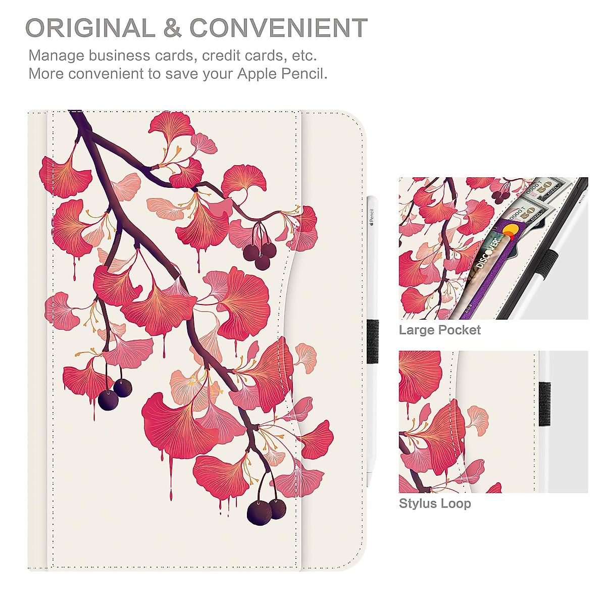 Lokigo iPad 10th Generation Case, 10th Gen iPad Case, iPad 10.9 Case, 10.9 Inch iPad Case 2022, Multi-Angle Viewing Protective Stand iPad Cover with Pencil Holder & Pocket