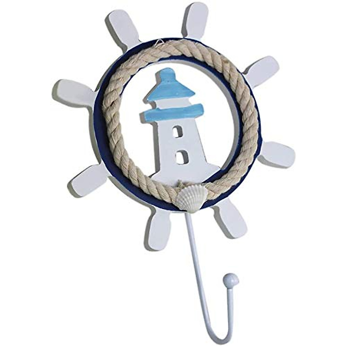 Mediterranean Theme Hook Nautical Hook Towel Hat Coat Hangers Rustic Wall Hooks for Home Cloakroom Clothing Shop Decor - Lighthouse