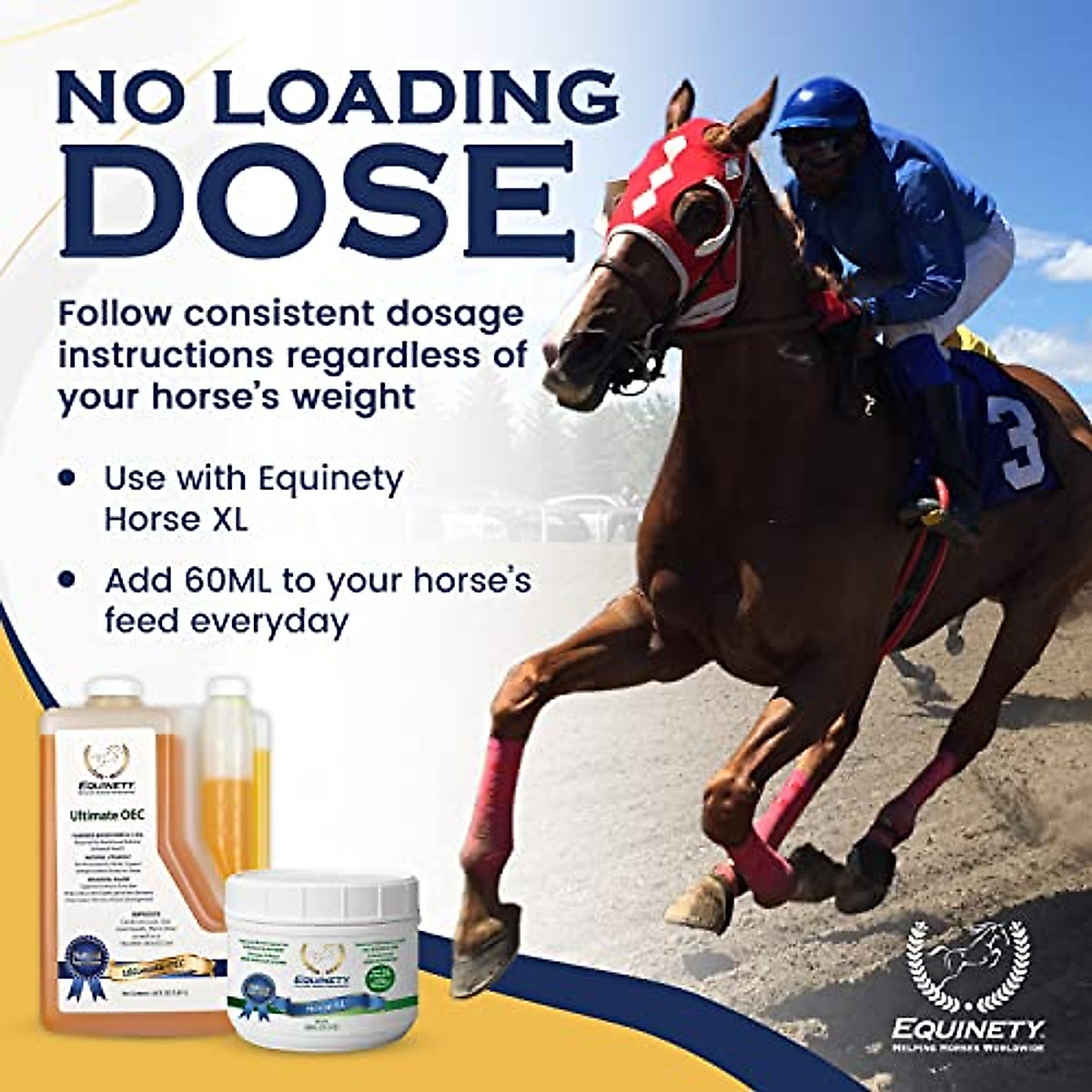 Ultimate OEC - Horse Omega 3 Supplement with Flax Seed Oil, Vitamin E Oil, and Colloidal Silver for Shiny Skin and Coat - Vet-Approved Horse Supplement for Immunity, Gut, Hoof & Bone Support