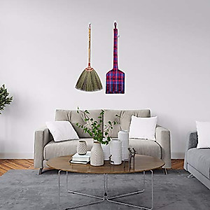 38" Thailanf Natural Grass Broom Bamboo Stick Handle for Sweeping Dirt, Dust, Garbage, Debris