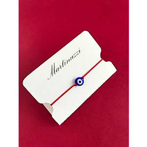 Martinuzzi Accessories Evil Eye Red String Bracelet. Lucky Turkish Eye Red Cord Bracelet. (Royal blue eye)