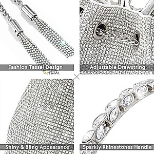 Yokawe Women's Crystals Evening Bag Bling Rhinestone Clutch Purses Silver Shoulder Bag Crossbody Bags Wedding Club Party Prom Handbags