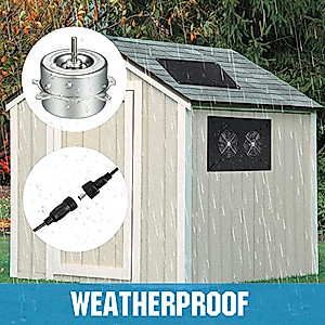 DC HOUSE 20W Solar Powered Dual Metal Shell Exhaust Fan Kit for Chicken Coops, Greenhouses, Sheds, Pet Houses, and Windows - Waterproof and Plug & Play