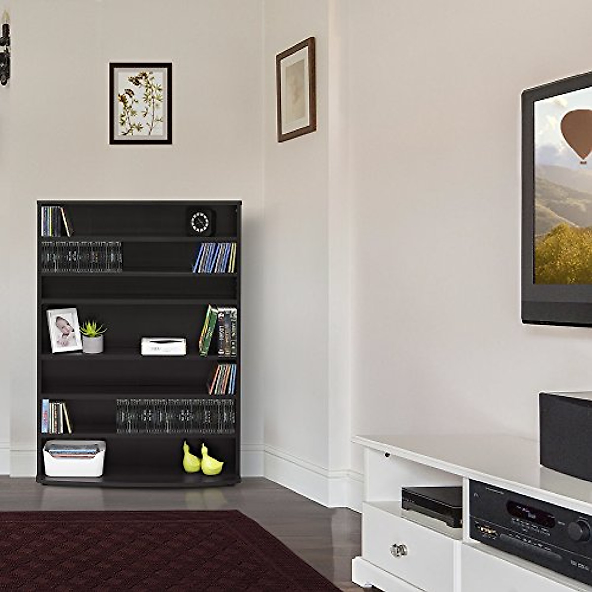 FURINNO JAYA 6-Tier Multimedia Storage Tower, Espresso