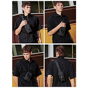 Ousawig Small Sling Backpack Mens Crossbody Bag Lightweight Chest Daypacks Shoulder Bag for Men Travel Hiking (black2)