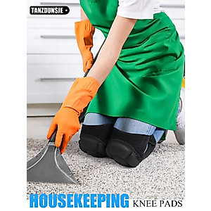 tanzdunsje Knee Pads Men/Women for Gardening 20mm EVA Foam,Adult knee pads for Cleaning Construction Work Volleyball, Football Dance, Adjustable Straps Non-Slip Straps (Black)