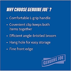 Genuine Joe Lobby Dust Pan Combo Kit, Black