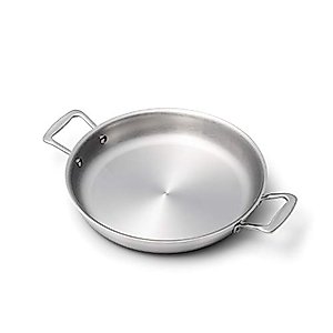 360° Fry Pan 11.5" with Short Handles, Stainless Steel Cookware, Hand Crafted in the United States, Induction Cookware.