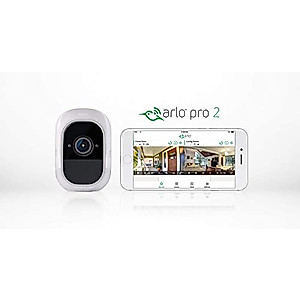 Arlo Pro 2 VMC4030P-100NAR Wireless Home Security Camera, Rechargeable, Night Vision, Indoor/Outdoor, 1080p, 2-Way Audio, Wall Mount, Add-On Camera, White (Renewed)