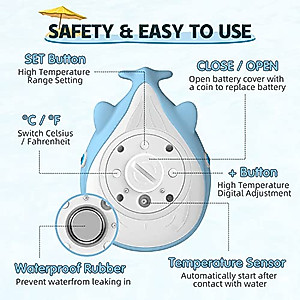 Baby Bath Bathtub Thermometer for Infant - Safety Bath Tub Water Temperature Digital Thermometer - Floating Bathing Toy Gift for Kids Newborn Mother with Flashing Temperature Warning