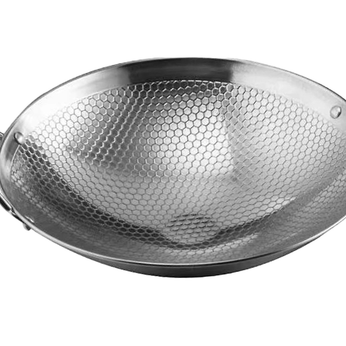 Fenteer Stainless Steel Wok, Deep Frying Pan, Round Bottom Wok, Double Ear Wok Pot for Home, Kitchen, 10inch