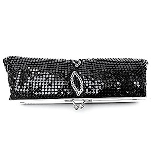 Frewahmesh Evening Clutch Metal Mesh Purse Bag for Cocktail Party Prom Wedding Banquet