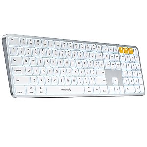 ProtoArc Backlit Bluetooth Keyboard for Mac, K100-A Ultra Slim Wireless Keyboard with Numeric Keypad, 3-Device Connection, Rechargeable for Mac Mini MacBook Pro, MacBook Air, iMac, iPad