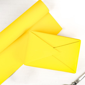 RUSPEPA Kraft Paper Roll - 17.5 inches x 32.8 feet - Recyclable Paper Perfect for Wrapping, Craft, Packing, Floor Covering, Dunnage, Parcel, Table Runner, Yellow