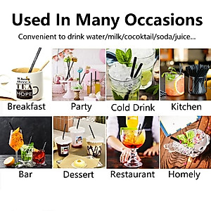 500Pcs Black Disposable Straws，5.12’’ Straight Straw,0.16‘’ Diameter, For Kitchen,Bar,Club,Drinks, Milk, Soda, Party, Whiskey (5.12‘’)
