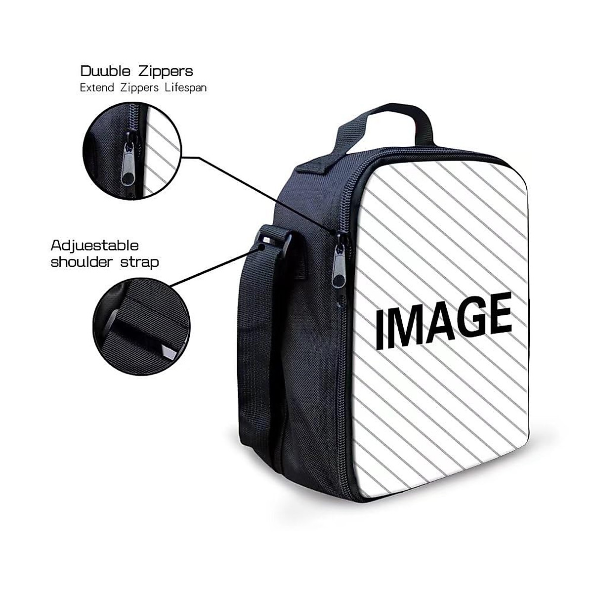 Dellukee Reusable Lunch Bag For Girls Boys Hamster Print Cute School Insulated Lunch Box Lunch Tote Handbag