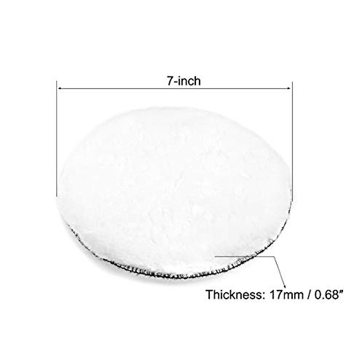 uxcell 7" Wool Polishing Pad Hook and Loop Buffing Wheel for Orbital Polisher Buffer 2 Pcs