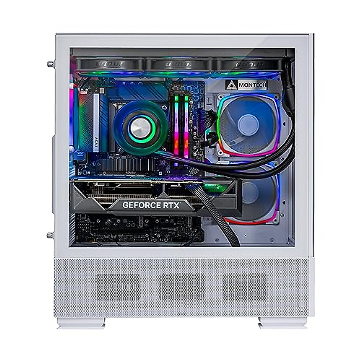 Skytech Gaming Azure PC Desktop – AMD Ryzen 9 7900X3D 4.4 GHz, NVIDIA RTX 4080, 1TB NVME Gen4 SSD, 32GB DDR5 RAM RGB, 1000W Gold PCIE 5.0 PSU, 360mm AIO, 11AC Wi-Fi, Windows 11 Home 64-bit,White