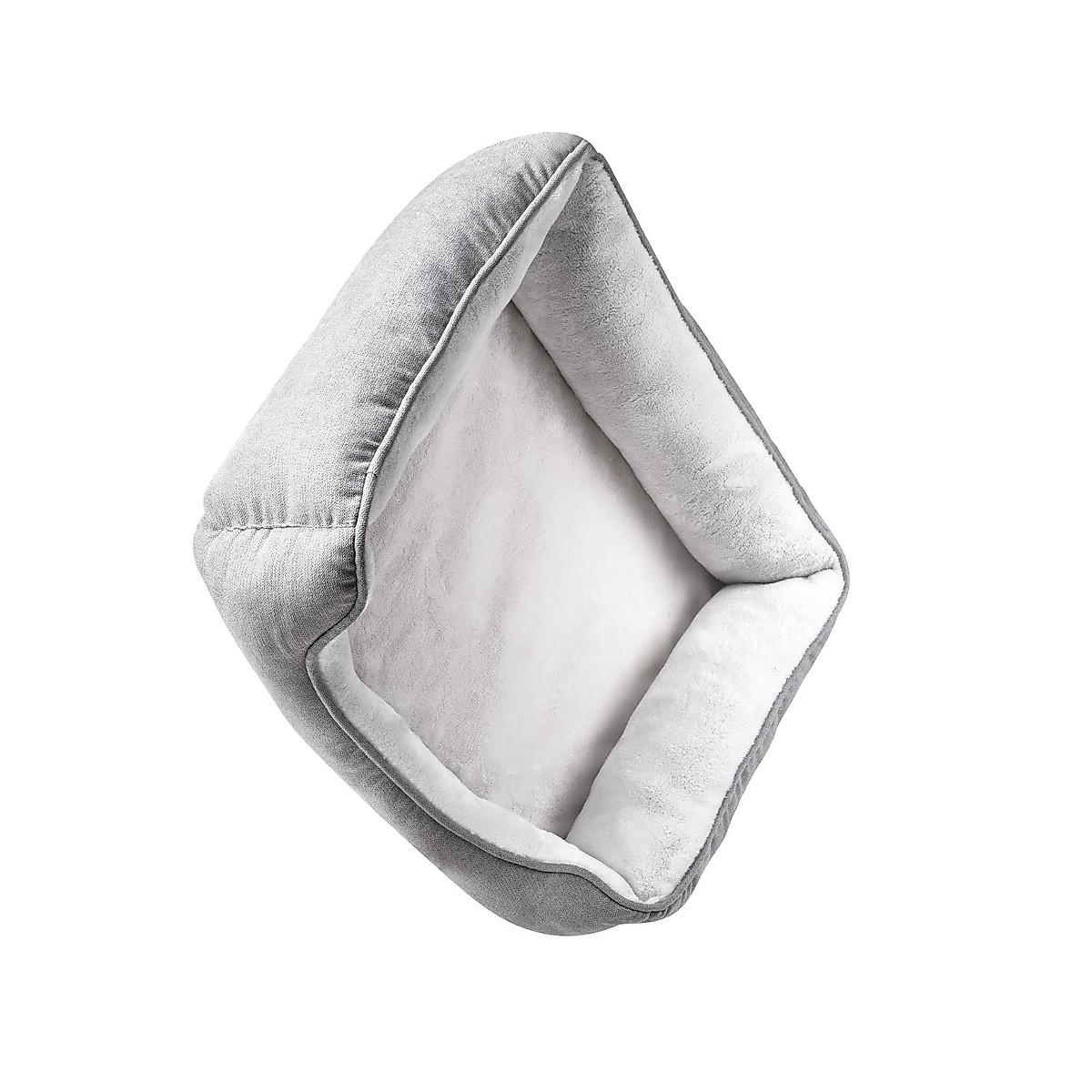 long rich rectangle bolster Pet Bed, Dog bed medium size, Gray With, 25x21x8 Inch (Pack of 1) (HCT-REC-005)