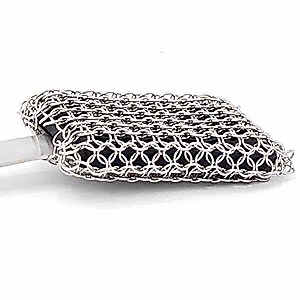 BBQ Dragon Chainmail Grill Brush and Scraper - Stainless Steel Grill Cleaning Brush - Heavy Duty and Bristle Free Grill Cleaner, Grill Scraper - Safe for Porcelain - Perfect Grill Accessories Gift