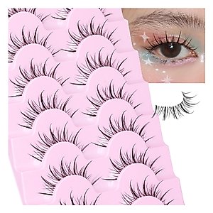 Manga Lashes Natural Look Wispy 3D Anime Manhua Lashes False Eyelashes Asian Korean Makeup Kpop Style Cosplay Lash Pack by EYDEVRO