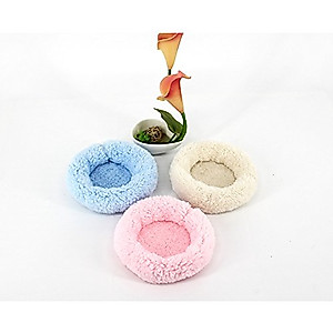 HongGun® Hamster nest, Hamster Bed Mat Circular Shaped Warm Soft Comfortable Washable PP+Velvet for Mice, Guinea Pigs and Other Small Animals (L, Pink)