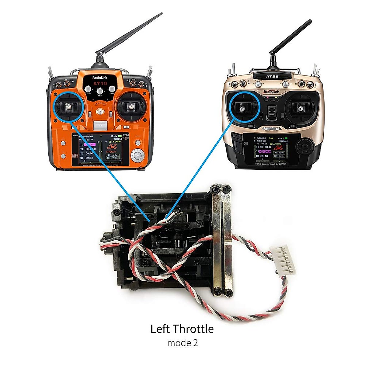 Radiolink RC Dual-Stick Transmitter Original Thumb Joystick Rocker Gimbals for AT9 AT9S AT9S Pro AT10 AT10 II Replacement Accelerator (for Throttle)