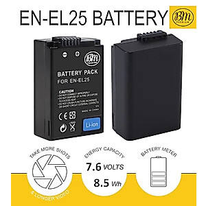 BM Premium High Capacity EN-EL25 Battery for Nikon Z30, Z50, Z 50, Z fc Digital Cameras