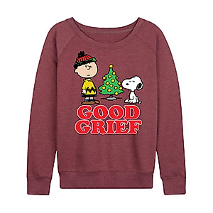 Peanuts HYBRID APPAREL Women's Holiday Seasonal Lightweight French Terry Pullover - Size 4X